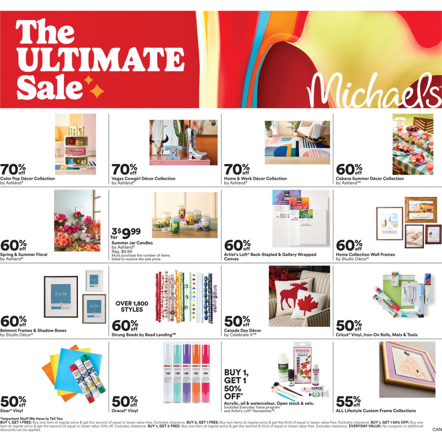 Michaels Weekly Flyer - Weekly Deals - The Ultimate Sale - Jun 13 – 19 ...