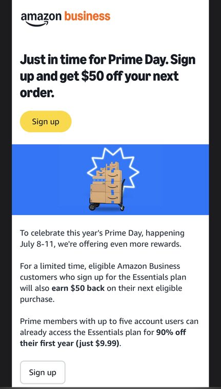 [Amazon.ca] Sign up for Amazon business prime and get $50 off your next ...