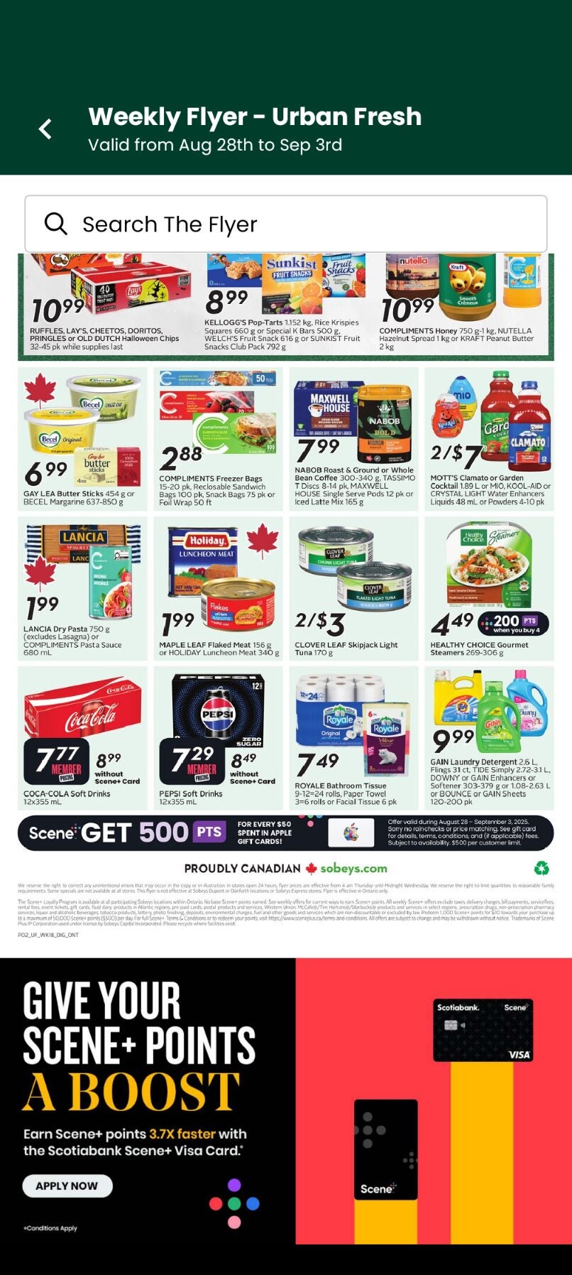 [Sobeys/Freshco/Safeway] Get 500 Scene Points for every $50 spent on ...