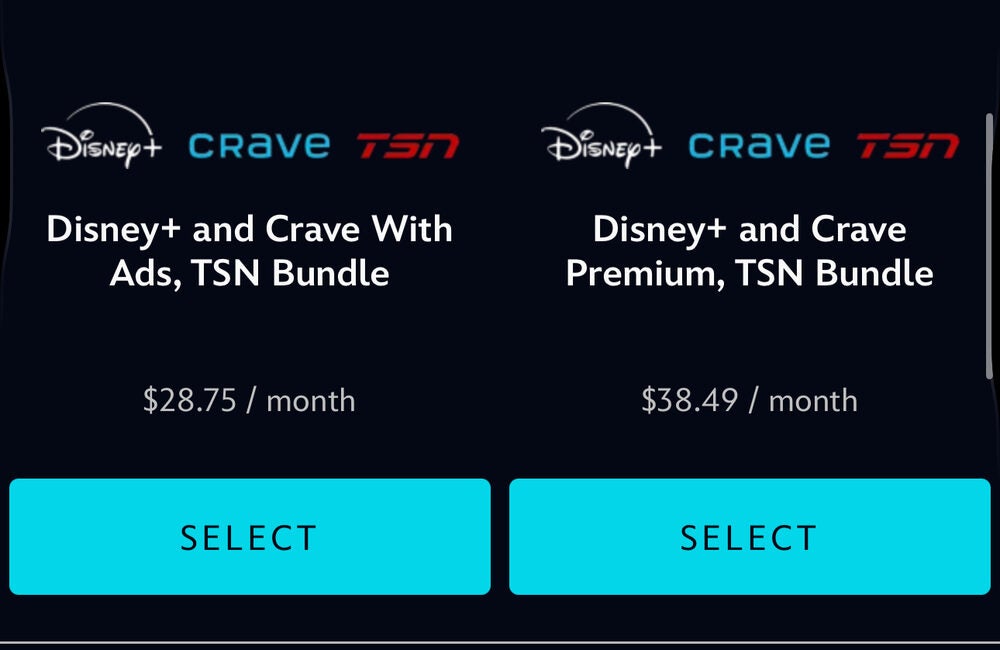 [Disney+] Disney+, TSN (with TSN+), Crave Bundle starting at $28 ...