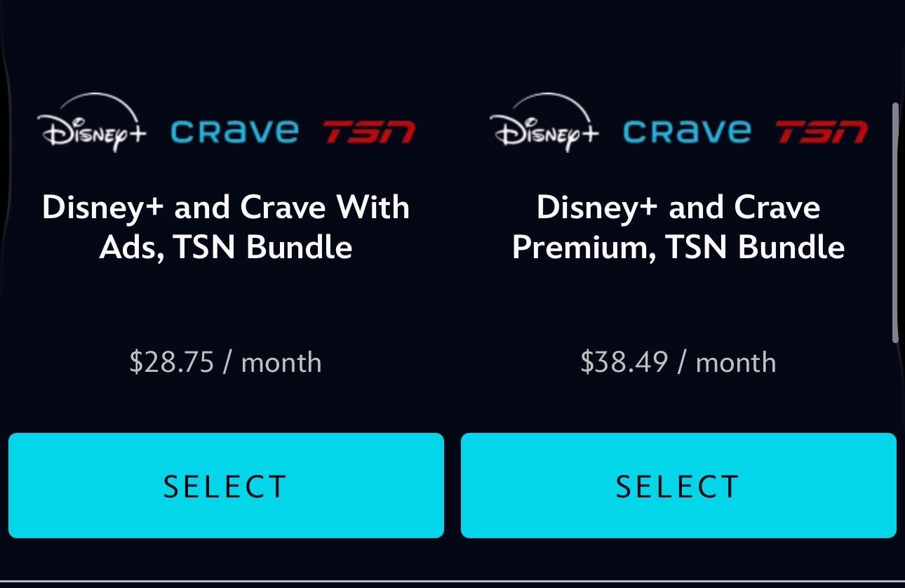 [Disney+] Disney+, TSN (with TSN+), Crave Bundle starting at $28 ...