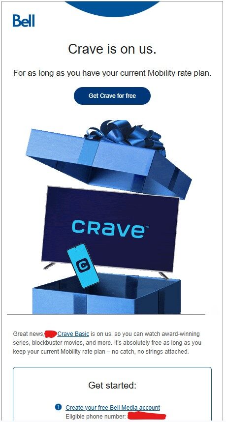 [Bell] Lucky Mobile to Bell Offer - 20gb $20 BYOP + Crave Basic + 1yr ...