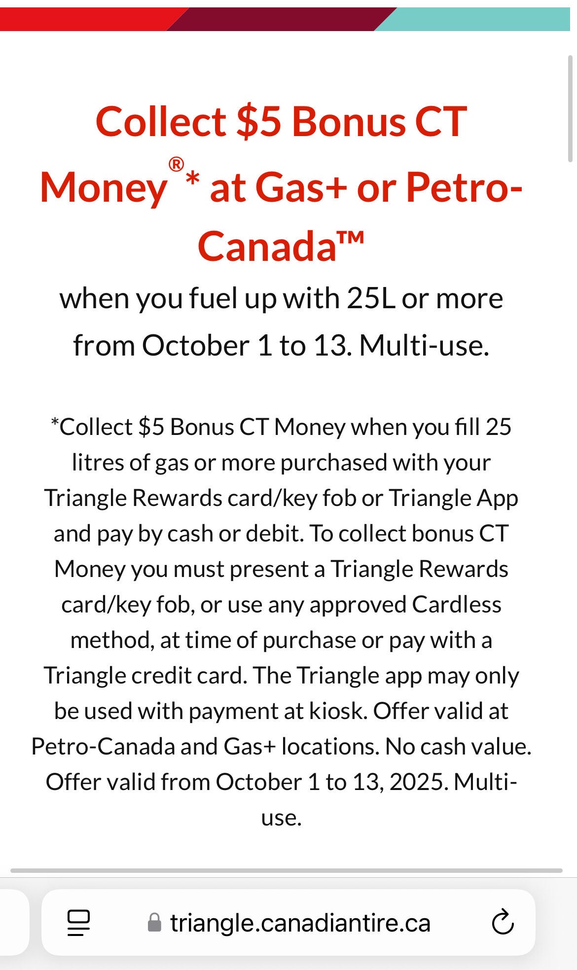[Canadian Tire] [Petro Canada] $5 CT Money on 25L. Multi-Use. (Oct 1-13 ...