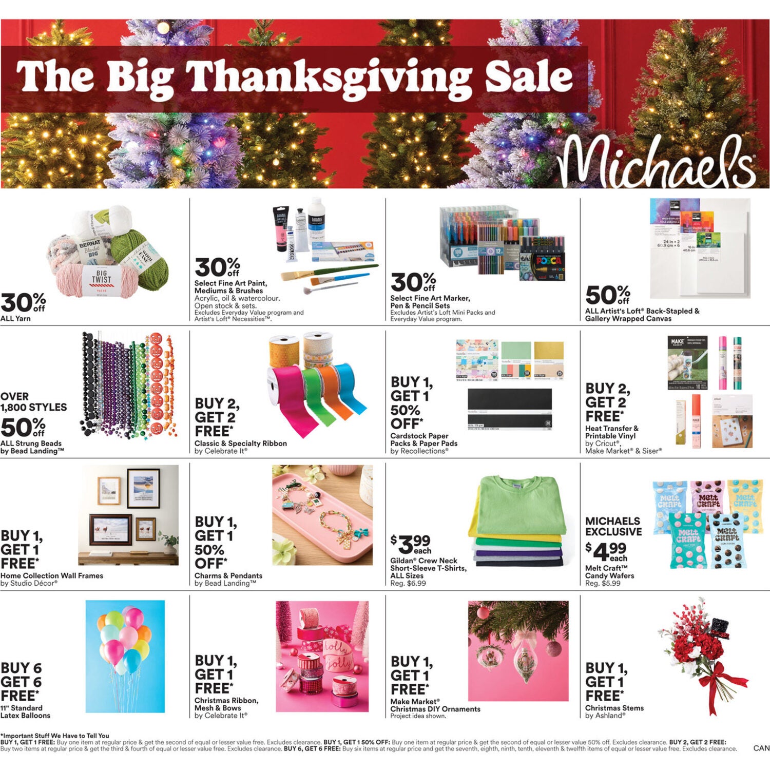 Michaels Weekly Flyer - Weekly Deals - The Big Thanksgiving Sale - Oct ...
