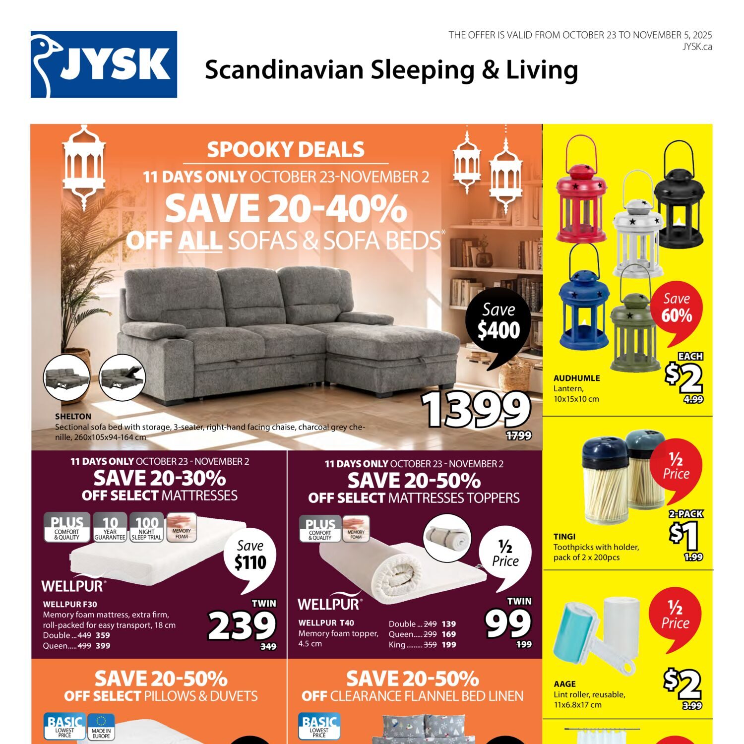 JYSK Weekly Flyer - Weekly Deals - Oct 23 – Nov 5 - RedFlagDeals.com