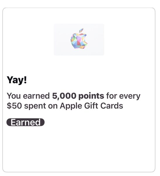 [PC Optimum] 5000 PCO points for every $50 spent on Apple Gift Cards ...