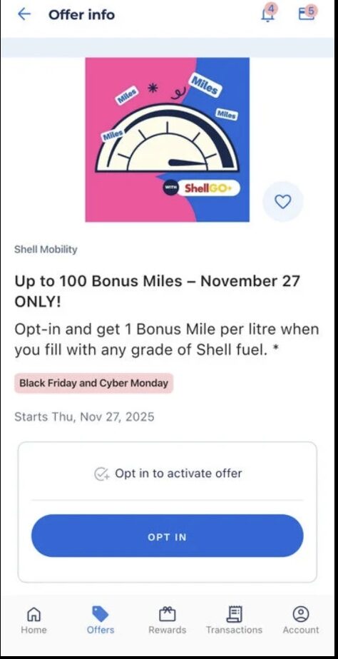 [Air Miles] [Black Friday] [Shell] 1 AM Per L and/or 50 AM When You ...