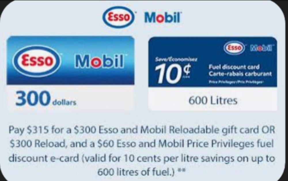 [WagJag] Esso™ and Mobil™ Gift Card: Save on Fuel with a 10 cent Fuel ...