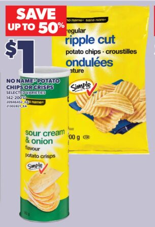 [Loblaws] [ON] No Name Potato Chips or Crisps 142-200g $1.00 (December ...