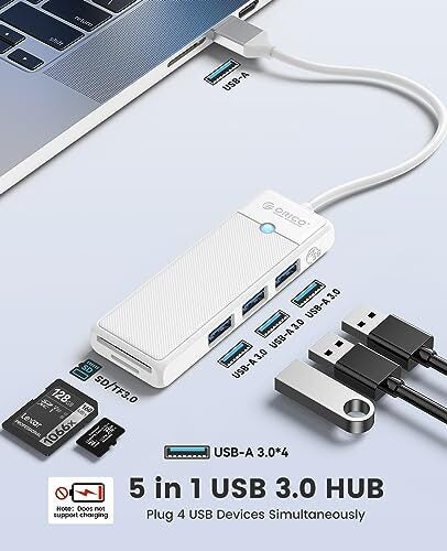 [Amazon.ca] USB 3.0 Hub, ORICO 5-Port USB Splitter for MacBook/PC with ...