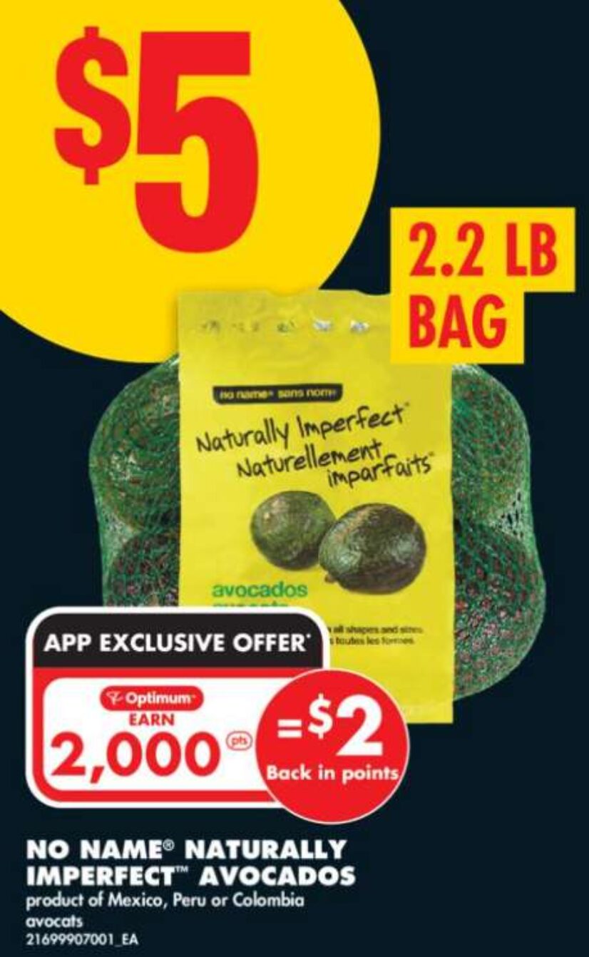 [No Frills] $5 plus 2000pts Naturally Imperfect Avocados 2.2lbs ( ~9 ...
