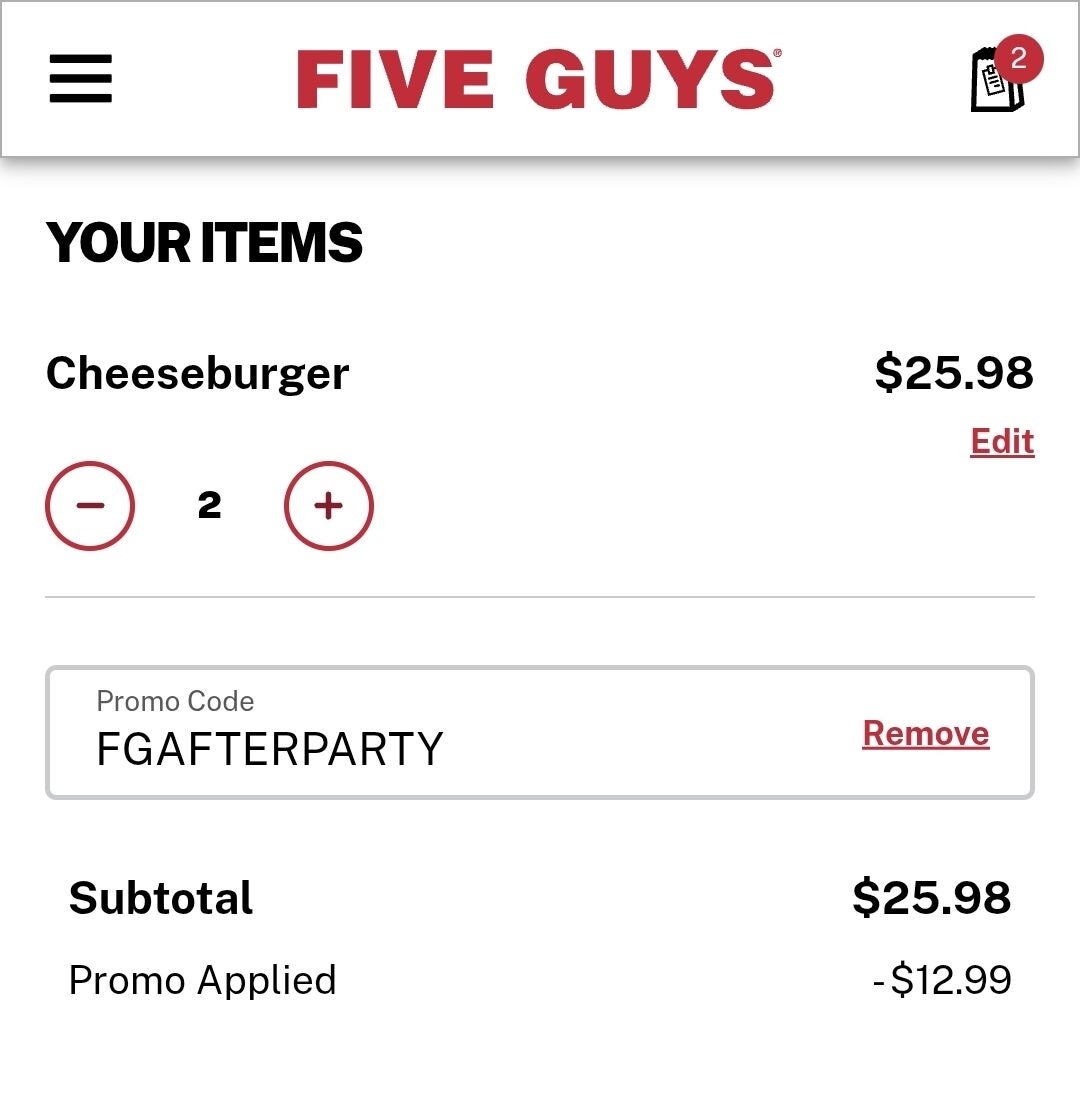[Five Guys] Five Guys BOGO burger (March 9–12, select locations ...