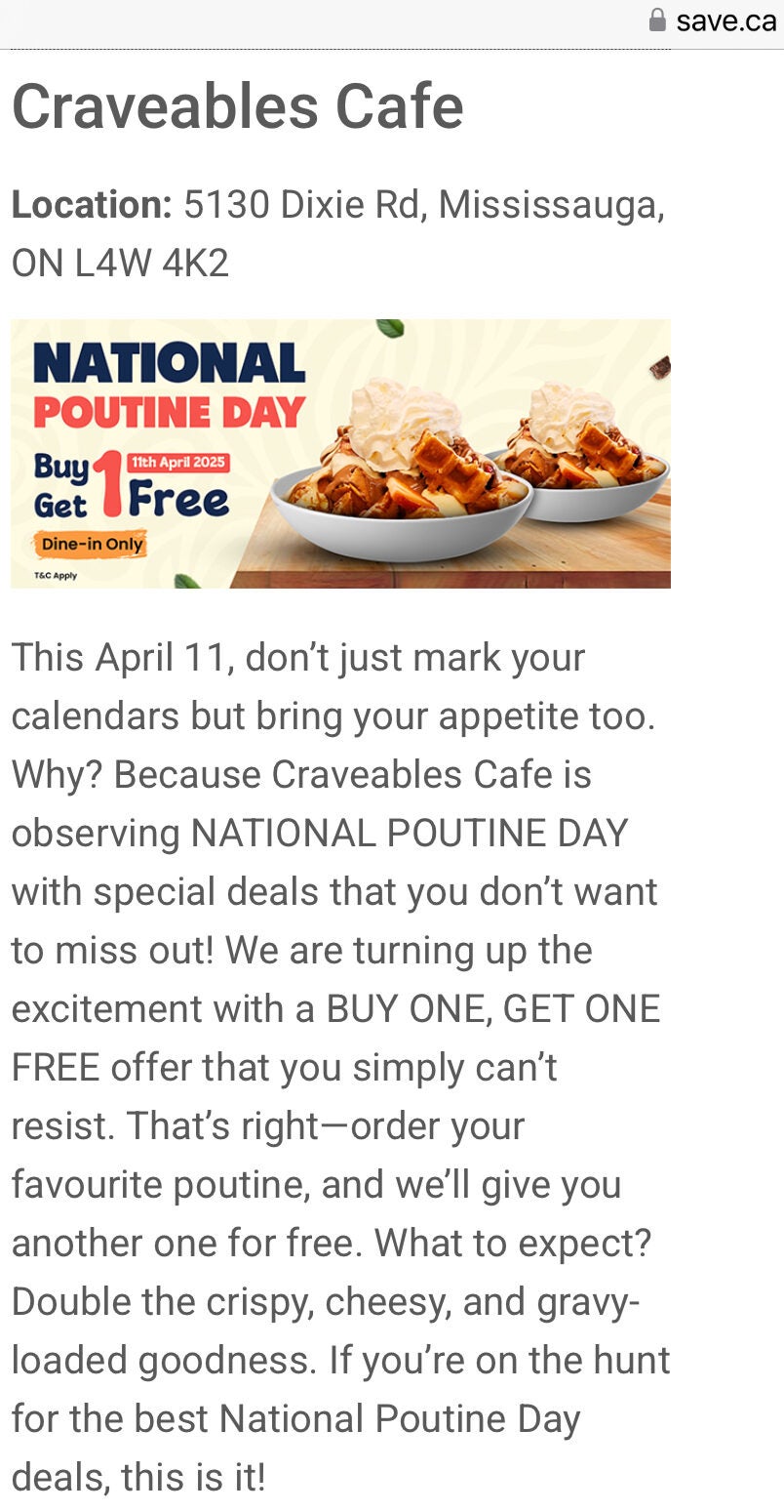 [National Poutine Day] Saturday April 11 BK $3 poutine, NYFries/KFC ...