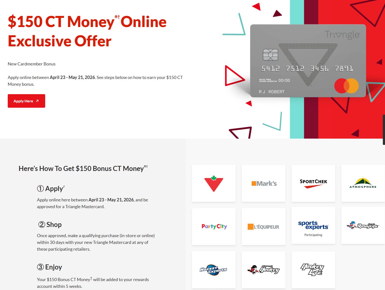 [Canadian Tire] $150 CT Money When You Sign Up for a Triangle ...