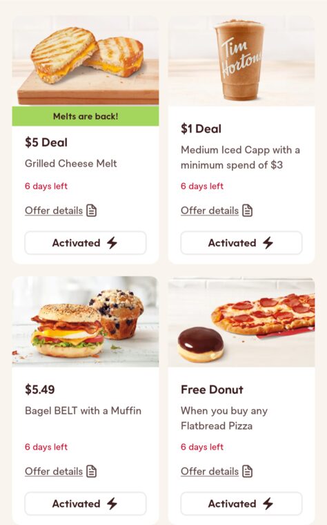 [Tim Hortons] YMMV APP $1 iced Capp WUS $3, $5.49 bagel BELT+muffin, $5 ...