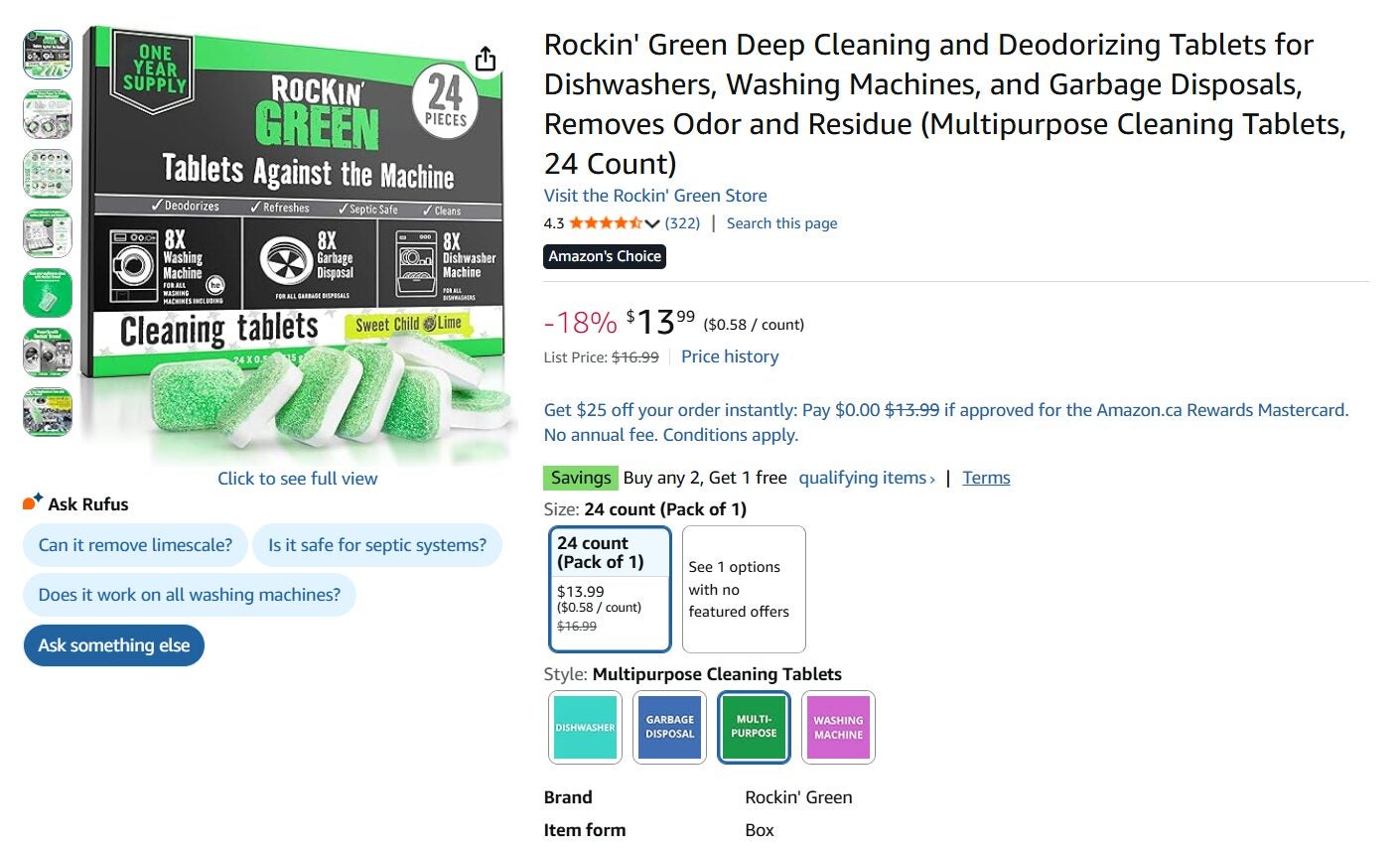 [Amazon.ca] Rockin' Green Deep Cleaning and Deodorizing Tablets for ...