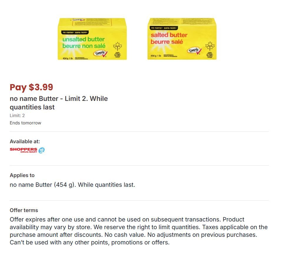 [Shoppers Drug Mart] no name or Burnbrae White Eggs (12s) excludes ...