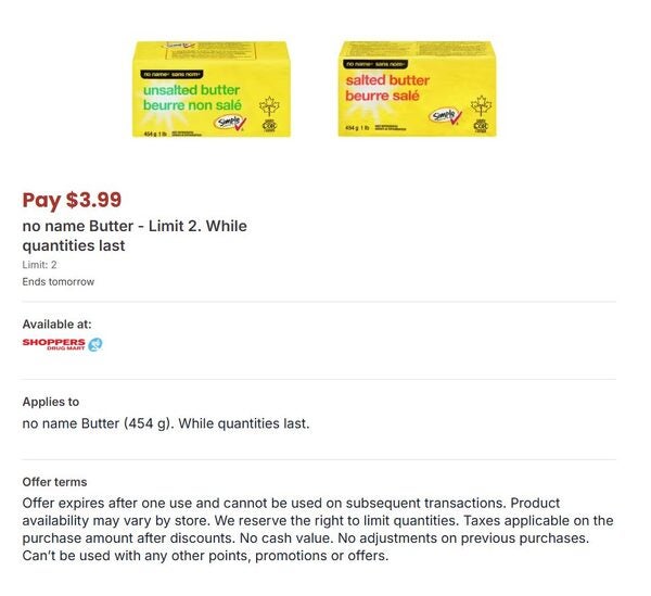 [Shoppers Drug Mart] no name or Burnbrae White Eggs (12s) excludes ...