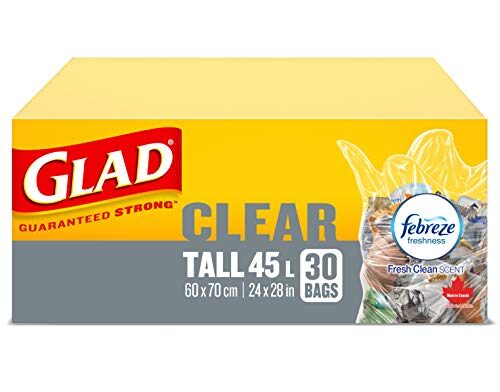 [Amazon.ca] Glad Clear Garbage Bags - Tall 45 Litres - Febreze Fresh ...