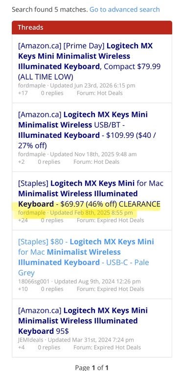 [Amazon.ca] [Prime Day] Logitech MX Keys Mini Minimalist Wireless ...
